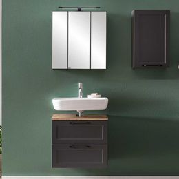 Pharao24.de Badm&ouml;bel Set Waschplatz Set im Landhausstil mit Metallgriffen (dreiteilig)