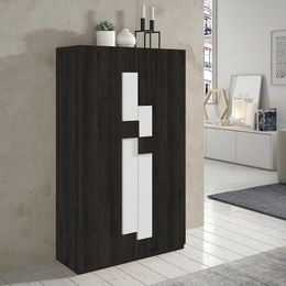 Pharao24.de Design Schuhschrank in Schwarzgrau und Wei&szlig; modern