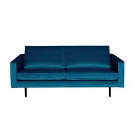 Pharao24.de Couch in Blau Samt Retro Style