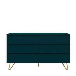Pharao24.de Esszimmersideboard in Dunkelblau und Gold Skandi Design