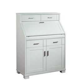 Pharao24.de Schreibtisch Schrank in Wei&szlig; 85 cm breit