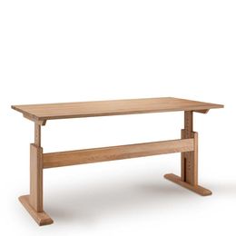 Pharao24.de H&ouml;henverstellbarer Schreibtisch Holz in Wildeichefarben 80 cm tief