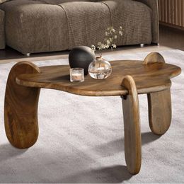 Pharao24.de Couchtisch Massivholztisch in Walnussfarben 75 cm breit