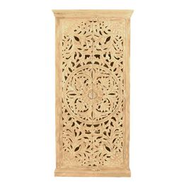 Pharao24.de Dielenkleiderschrank in Sandfarben Mangobaum Massivholz Mangoholz Sandfarben 90x185x45 cm Vintage Pharao24