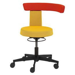 Pharao24.de Arbeitsdrehhocker mit gepolsterter R&uuml;ckenlehne modernem Design