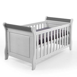 Pharao24.de Babybett in Wei&szlig; und Grau Kiefer Massivholz