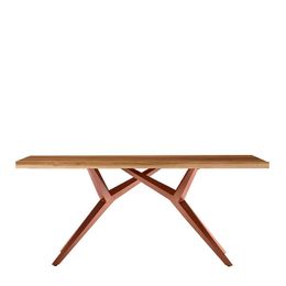 Pharao24.de Esszimmer Tisch mit Design Gestell Teakfarben und Braun