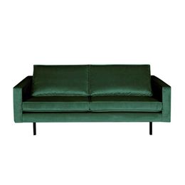 Pharao24.de Samt Couch im Retrostil Gr&uuml;n