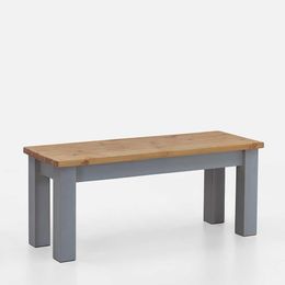 Pharao24.de Sitzbank Holz massiv in Kiefer Grau und Laugenfarben 90 oder 110 cm
