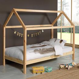 Pharao24.de Vollholzkinderbett aus Kiefer Massivholz Haus Optik