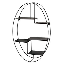 Pharao24.de Ovales Regal aus Metall in Schwarz Deko
