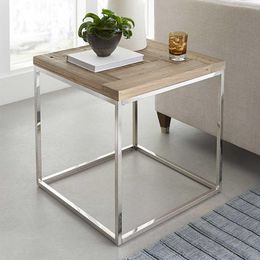 Pharao24.de Beistelltisch Sofa aus Tanne Massivholz und Edelstahl modernem Design