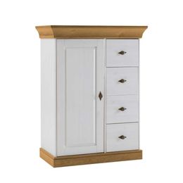 Pharao24.de Kombikommode in Wei&szlig; Holz Kiefer teilmassiv