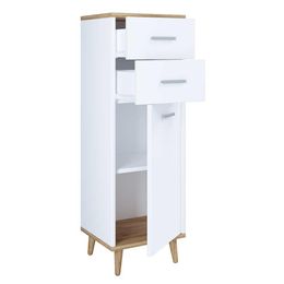 Pharao24.de Hochkommode in modernem Design zwei Schubladen und T&uuml;r