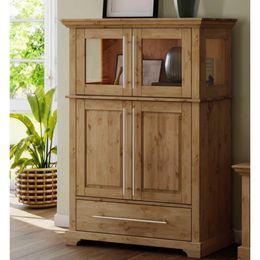 Pharao24.de Highboard Landhaus aus Kiefer Massivholz Glast&uuml;ren
