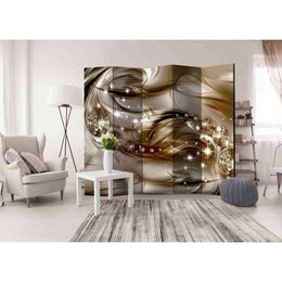 Pharao24.de Sichtschutz Paravent mit Diamanten Motiv Beige und Braun