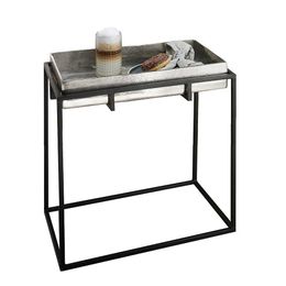Pharao24.de Wohnzimmer Tisch aus Metall abnehmbarer Tischplatte