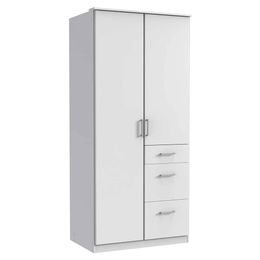 Pharao24.de Kleiderschrank weiss mit Schubladen 199 cm hoch Made in Germany