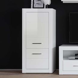 Pharao24.de Wohnzimmer Highboard in Wei&szlig; 65 cm breit