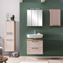 Pharao24.de Waschplatz Set Badm&ouml;bel Set im Landhausstil mit Metallgriffen (vierteilig)