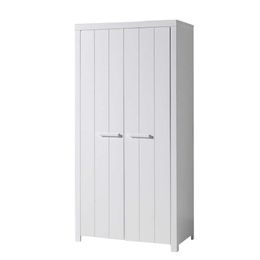 Pharao24.de Schrank Kinderzimmer Kleiderschrank in Wei&szlig; 205 cm hoch