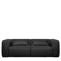 Pharao24.de Dreisitzer Couch mt Stoff Bezug Dunkelgrau