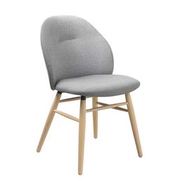 Pharao24.de Stuhl Esszimmer im Skandi Design Webstoff und Massivholz