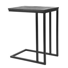 Pharao24.de Couch Anstelltisch aus Mangobaum Massivholz und Metall Schwarz