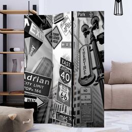 Pharao24.de Leinwand Paravent in Grau Stadt NEW YORK Collage