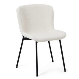 Pharao24.de Stuhl Esszimmer Essstuhl aus Boucle mit Gestell aus Metall (2er Set)