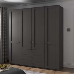Pharao24.de Schrank f&uuml;r Schlafzimmer in Dunkelgrau 200 cm breit - 58 cm tief