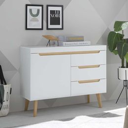 Pharao24.de Wohnzimmer Kommode mit drei Schubladen Skandi Design