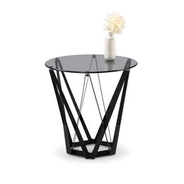 Pharao24.de Beistelltisch Couchtisch in runder Form aus Rauchglas