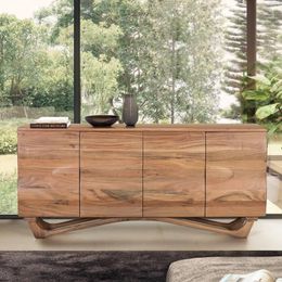 Pharao24.de Sideboard Holzkommode mit Dreht&uuml;ren aus Akazie Massivholz