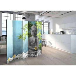 Pharao24.de Spanische Wand mit Buddha Motiv 225 cm breit