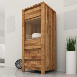 Pharao24.de Massivholz Vitrine Wildeiche ge&ouml;lt 45 cm breit