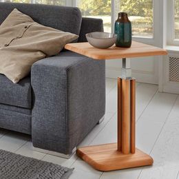 Pharao24.de Couch Beistelltisch aus Kernbuche Massivholz h&ouml;henverstellbar 55x58x40 cm Pharao24