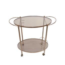Pharao24.de Servierwagen in Bronzefarben Metall Glas
