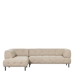 Pharao24.de Polsterecke L Form in Beigegrau Strukturstoff 267 cm breit