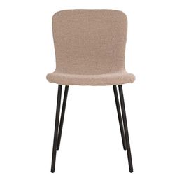 Pharao24.de Esstisch St&uuml;hle St&uuml;hle aus Boucle Stoff mit Gestell aus Metall (2er Set)