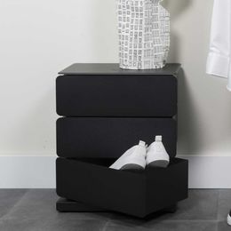 Pharao24.de Schwarze Schuhkommode aus Stahl schwenkbaren Schubladen
