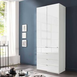 Pharao24.de Kleiderschrank Schlafzimmerschrank mit vier Schubladen und Metallgriffen