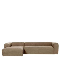 Pharao24.de XXL Ecksofa in Beige Chenille 330 cm breit