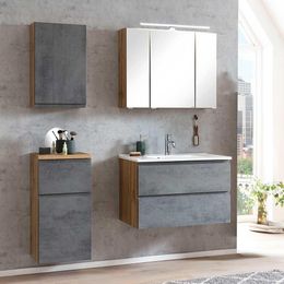 Pharao24.de Badezimmerm&ouml;bel mit Spiegelschrank und Waschbecken Made in Germany (vierteilig)