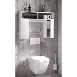 Pharao24.de WC Oberschrank wei&szlig; f&uuml;r die Wandmontage modernem Design