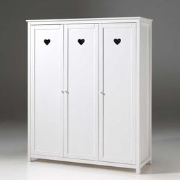 Pharao24.de Kinderzimmer Kleiderschrank in Wei&szlig; 160 cm breit