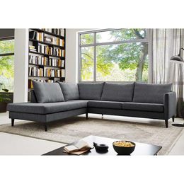 Pharao24.de Sofaecke in Anthrazit Webstoff Skandi Design