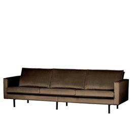 Pharao24.de Retro Sofa in Taupe Samtbezug