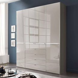 Pharao24.de Hoher Kleiderschrank Schlafzimmerschrank mit f&uuml;nf Schubladen 236 cm hoch