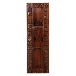Pharao24.de Wandgarderobe aus Teak Massivholz Antik Finish